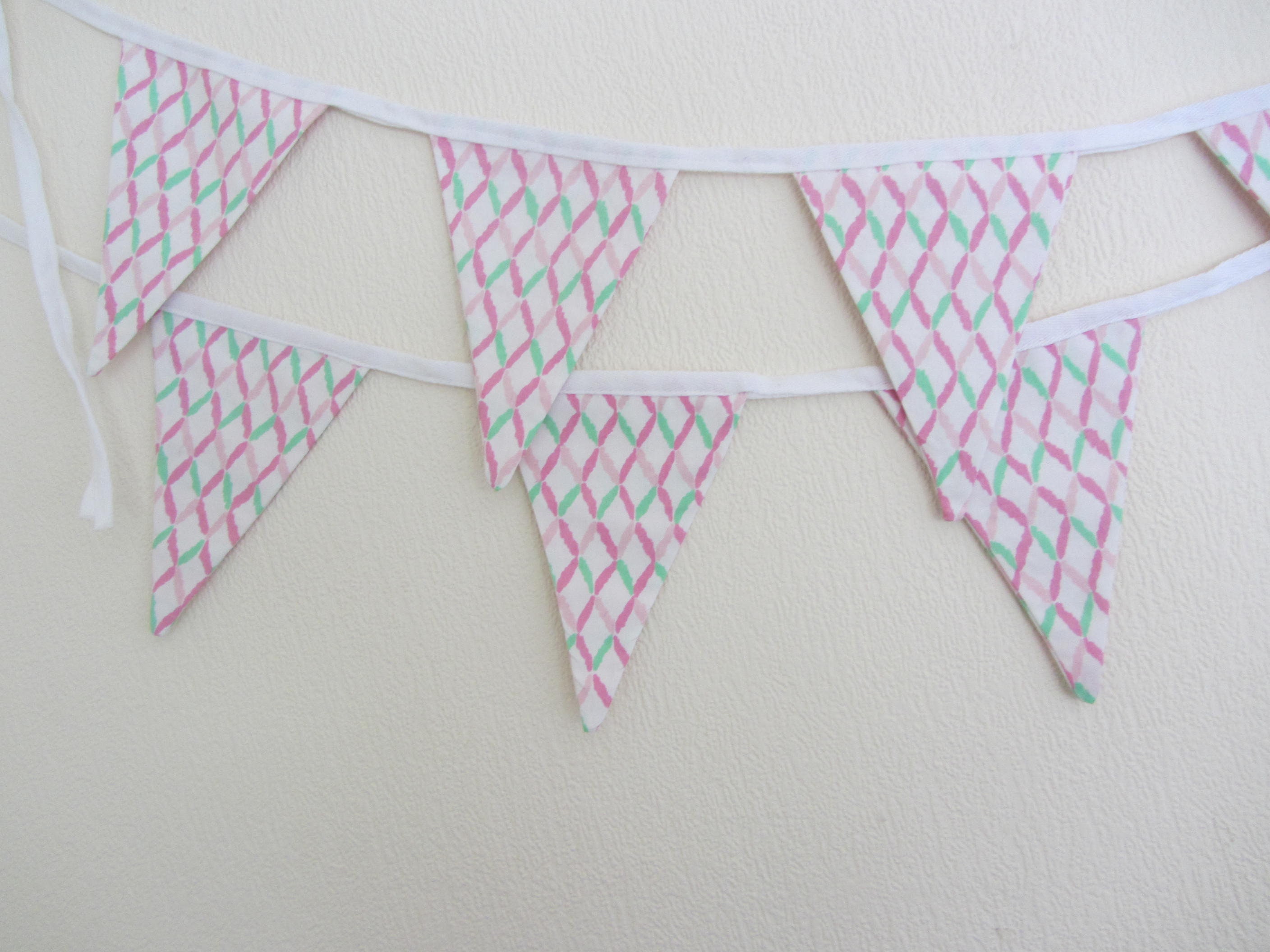Bunting, Pink and Green Bunting, Parties, BBQ, Celebration Bunting ...