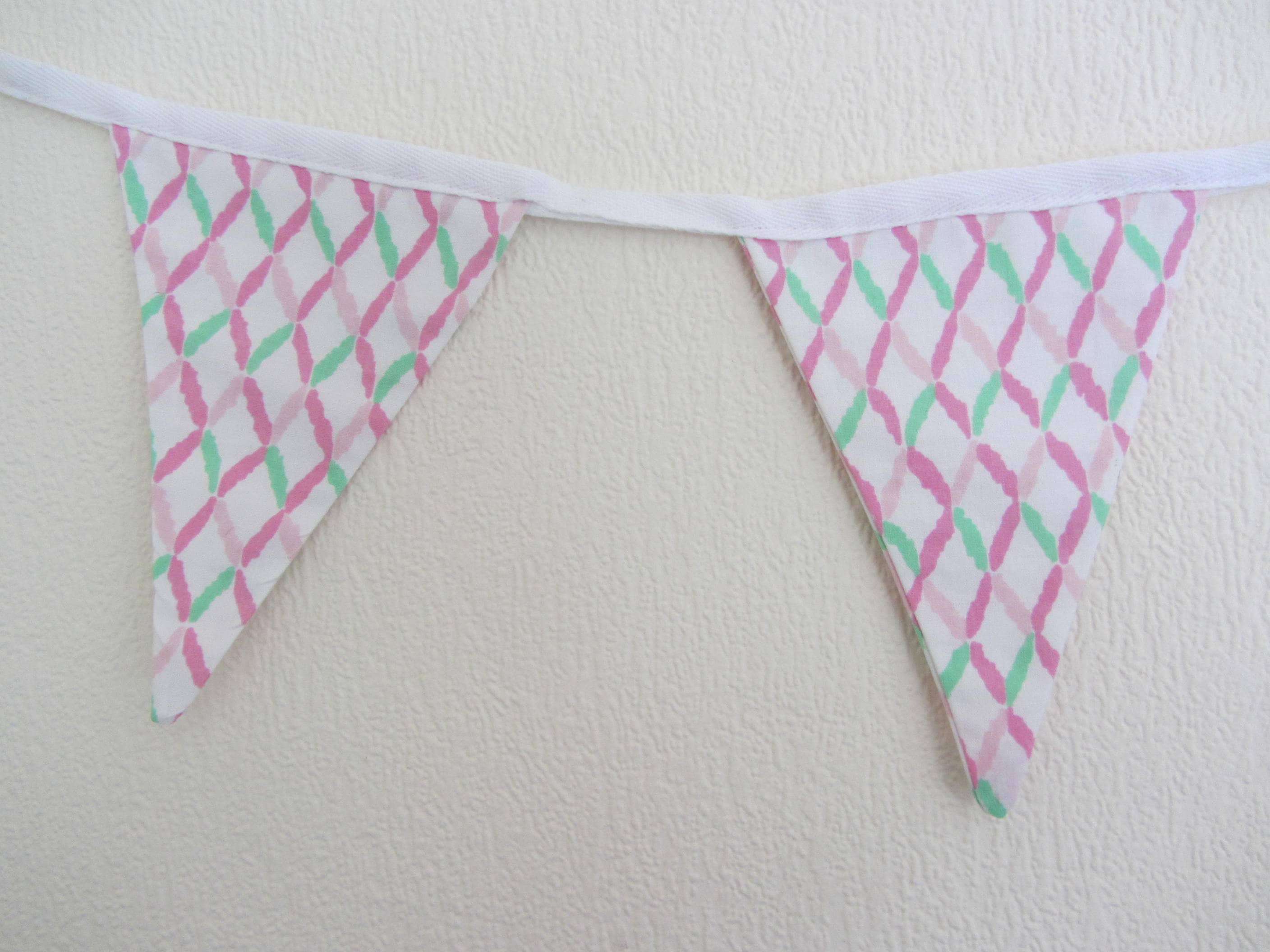 Bunting, Pink and Green Bunting, Parties, BBQ, Celebration Bunting ...