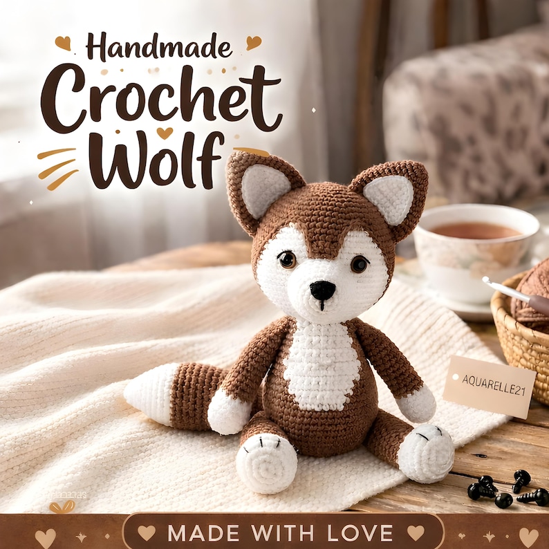 Lifelike Little Wolf Crochet Pattern PDF – Cute Wolf Amigurumi Plush ...