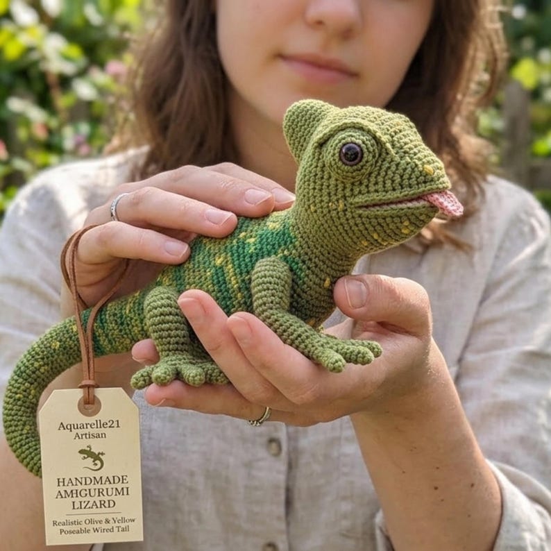 Crochet Lizard Pattern PDF, Amigurumi Gecko Pattern, Realistic Plush ...