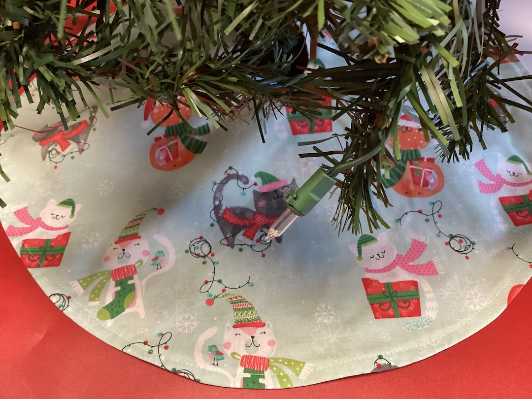 Handmade Christmas Holiday Tree Skirts Cats Kittens on Mini 20" in ...