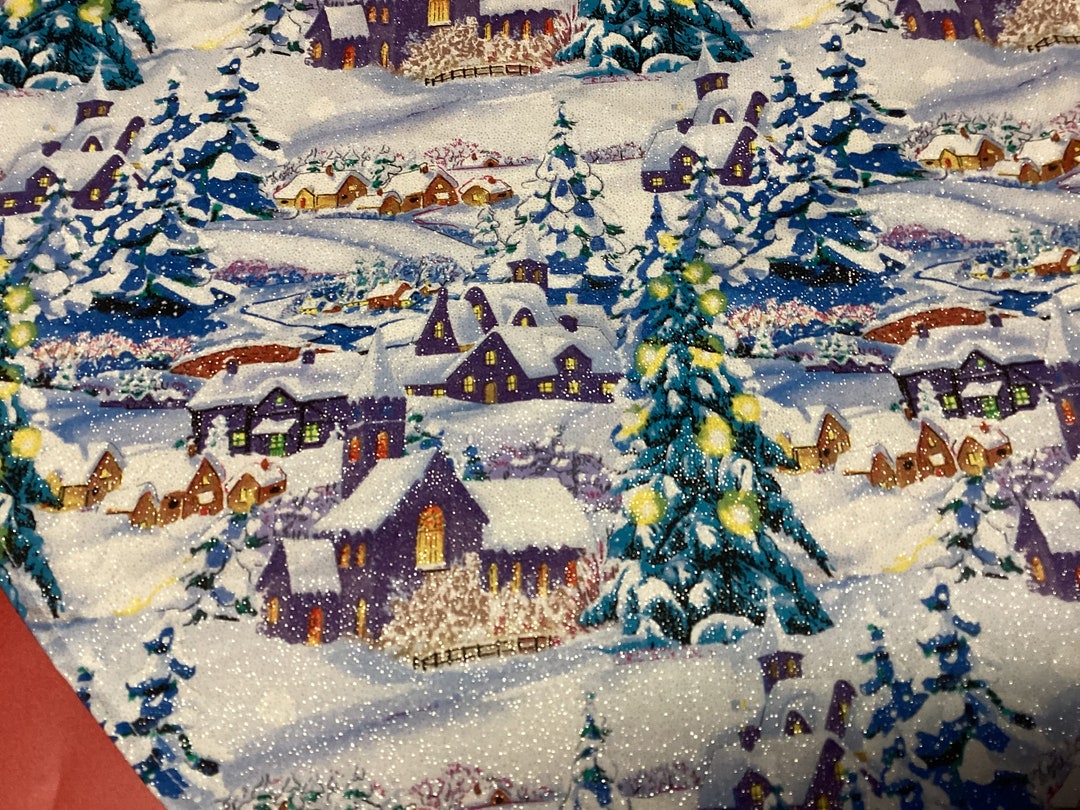 Handmade New Fancy Glitter Christmas Village Christmas 20" Mini and 35 ...