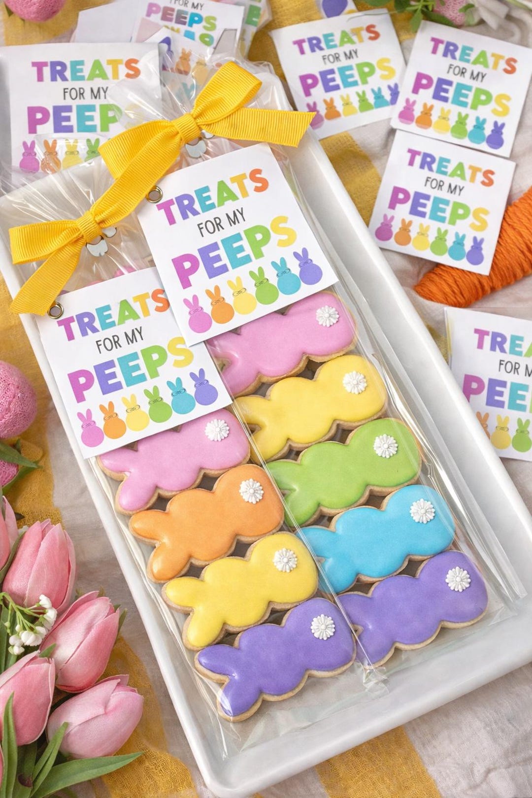 Treats for My Peeps Tags Printable, Easter Favor Cookie Treat Bag Tags ...