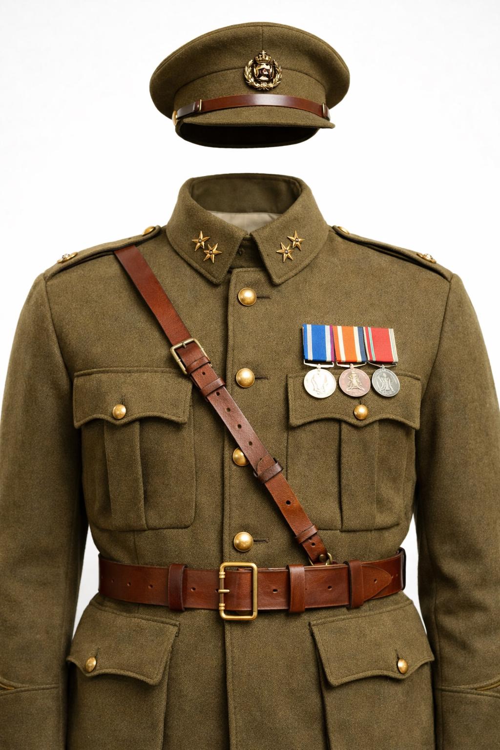 Vintage Military Officer Uniform Set – Historical Army Costume With Cap ...