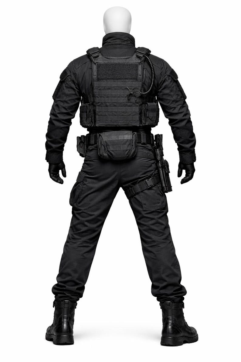 Men’s Black Tactical Combat Costume Set – Multi-pocket Vest Outfit - Etsy