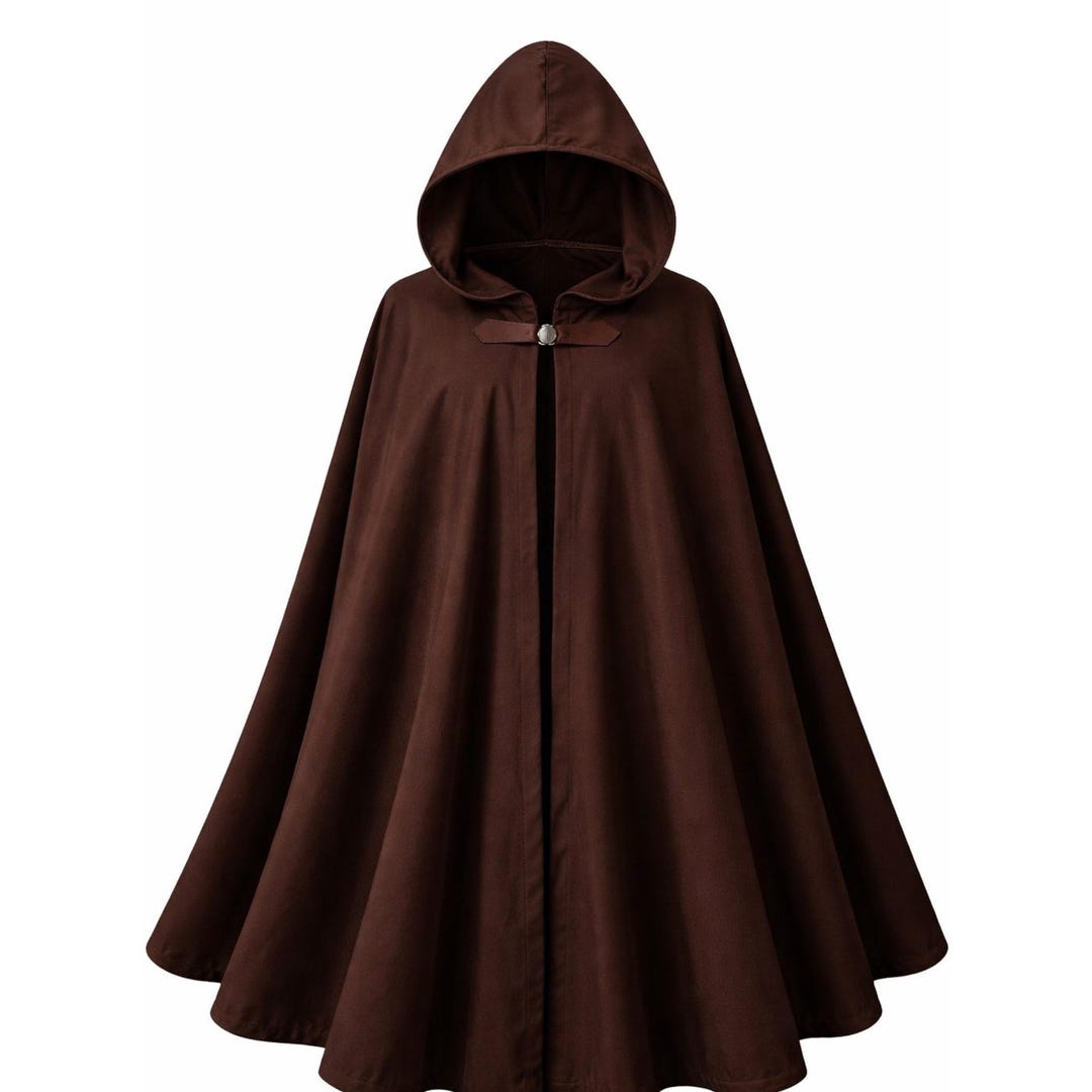 Brown Hooded Cloak Cape for Men Women Medieval Fantasy Cosplay - Etsy