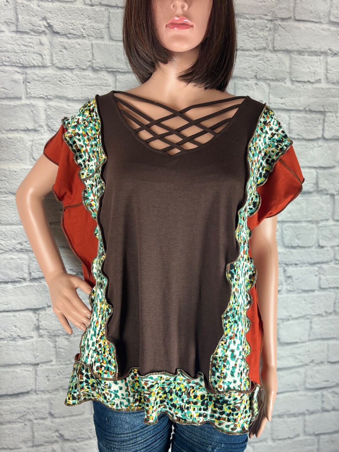 Upcycled Criss Cross Butterfly Style Top Stitched With Recycled ...