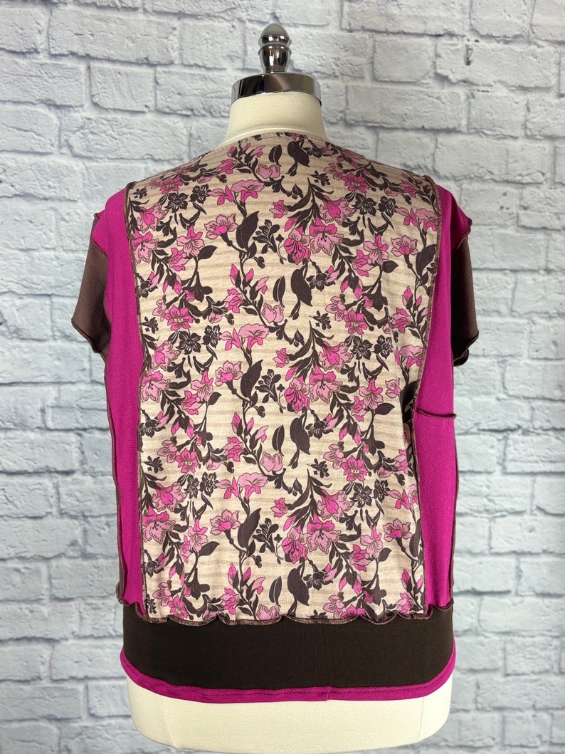 Upcycled Pink Trim Butterfly Style Top Stitched With Recycled Patchwork ...
