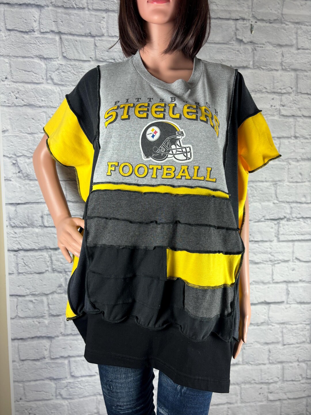 Upcycled Butterfly Style Steelers Top Stitched With Recycled Patchwork ...