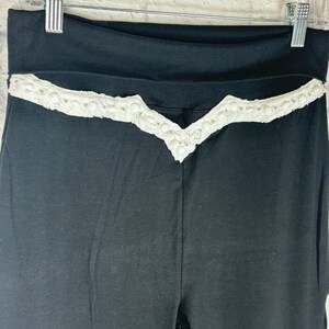 Upcycled Black & White Lace Yoga Patchwork Pants Comfy Size Large Made ...