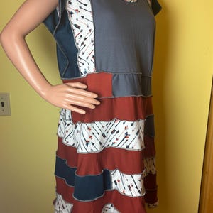 Upcycled Patchwork Arrows Prints and Solids Dress Made With Recycled ...