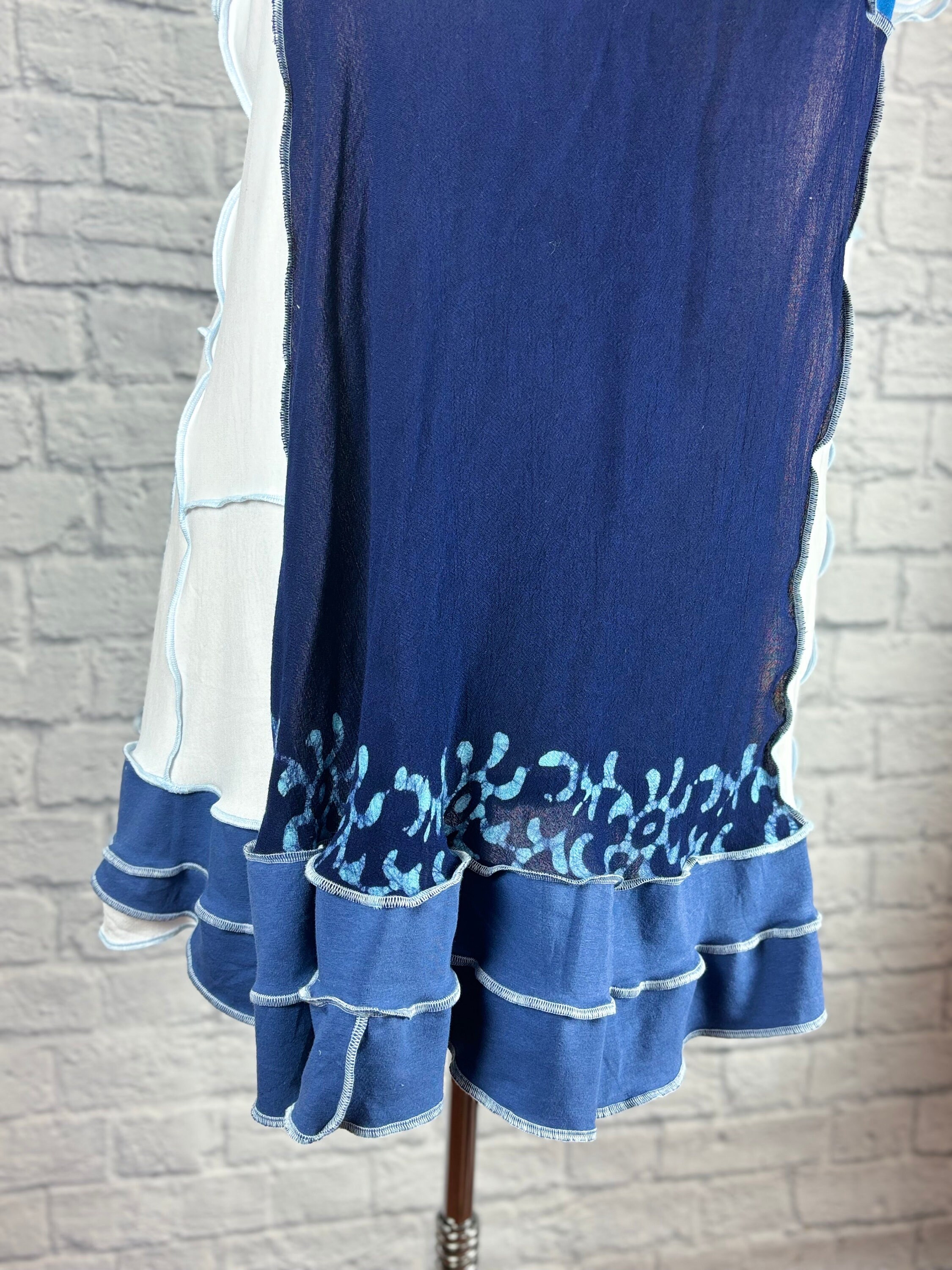 Upcycled Blue Butterfly Style Dress With Recycled Patchwork One of a ...