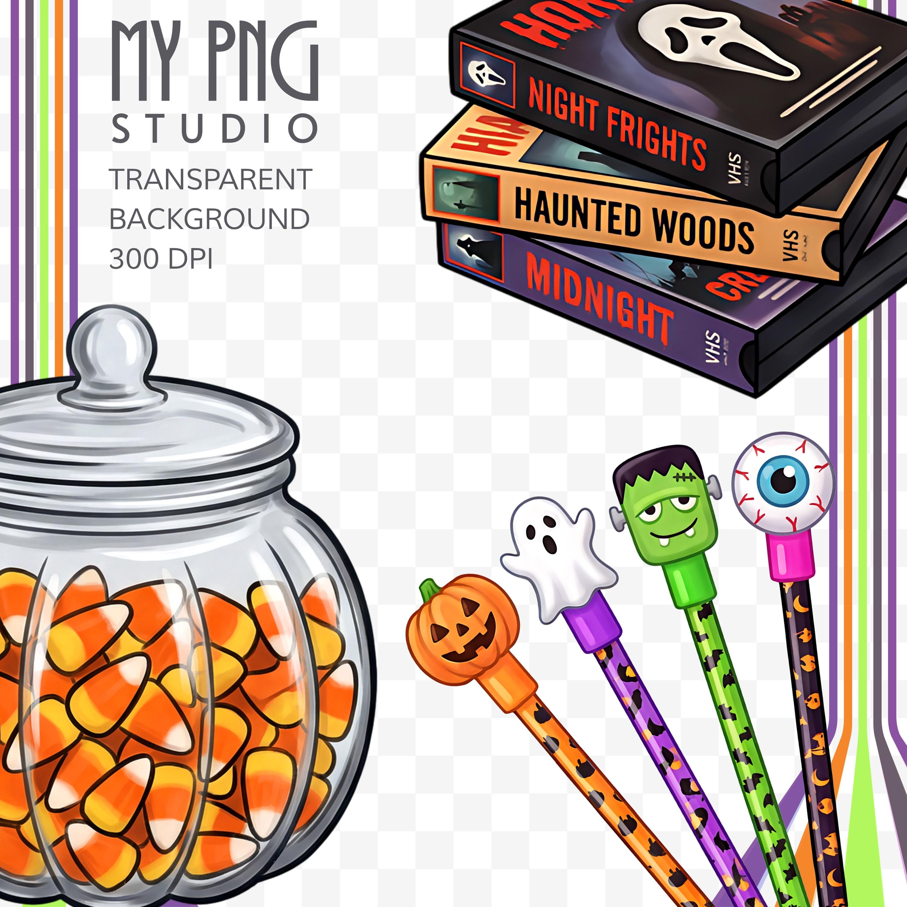 Halloween Clipart Bundle PNG, 90s Halloween Nostalgia Clip Art, Spooky ...