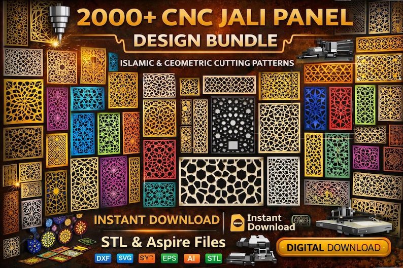 2000+ CNC Jali Panel Designs | Islamic & Geometric | CDR Files Only - Etsy