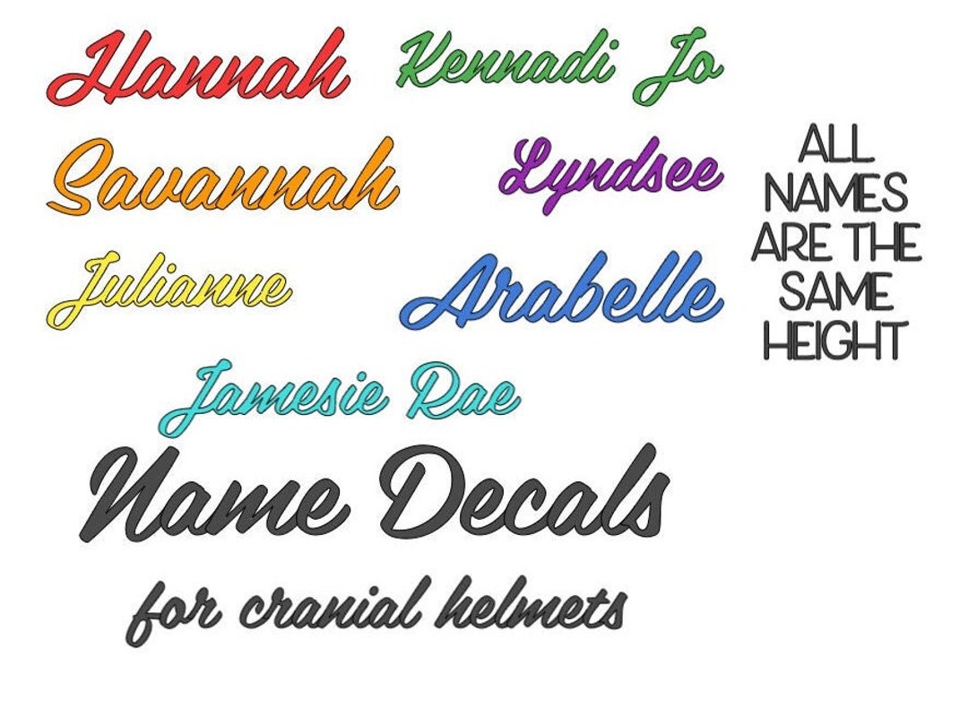 Cranial Helmet Name Decal, Baby Helmet Decals, Doc Band Decals - Etsy