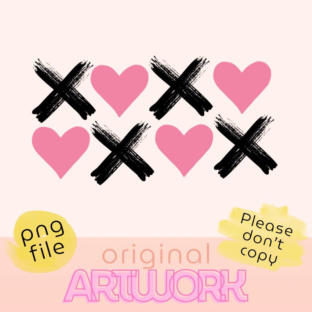 XO Hearts Valentine Decal for Shirts, Stickers, Cups - Etsy
