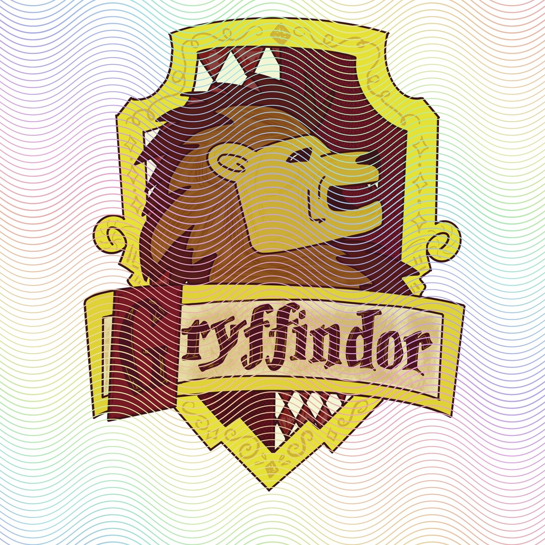 HP House Crest Garnet and Gold Gryff PNG Decal for Shirts, Stickers ...