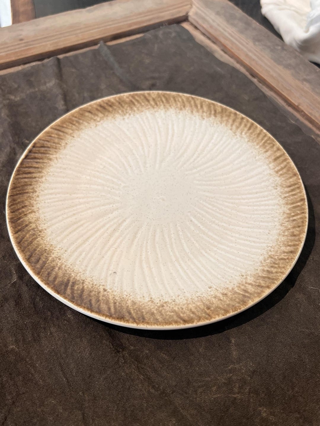 Textured Ceramic Dinner Plate, Modern Japanese Style, Earthy Tone ...