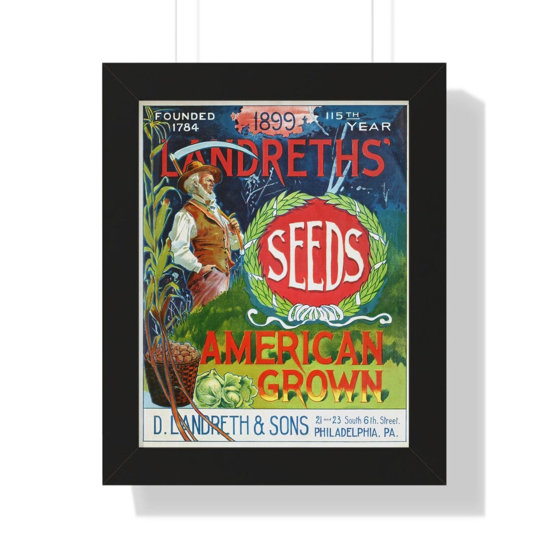 1899 Landreth & Sons Seed Catalog Framed Poster | Vintage Philadelphia ...