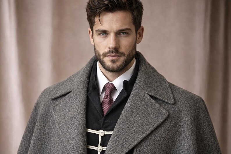 Men's Victorian Wool Tailcoat With Cape, Regency Steampunk Overcoat ...