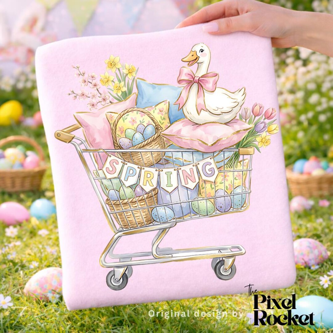 Easter Thrifting Png Design, Spring Shopping Cart Tshirt Sublimation ...