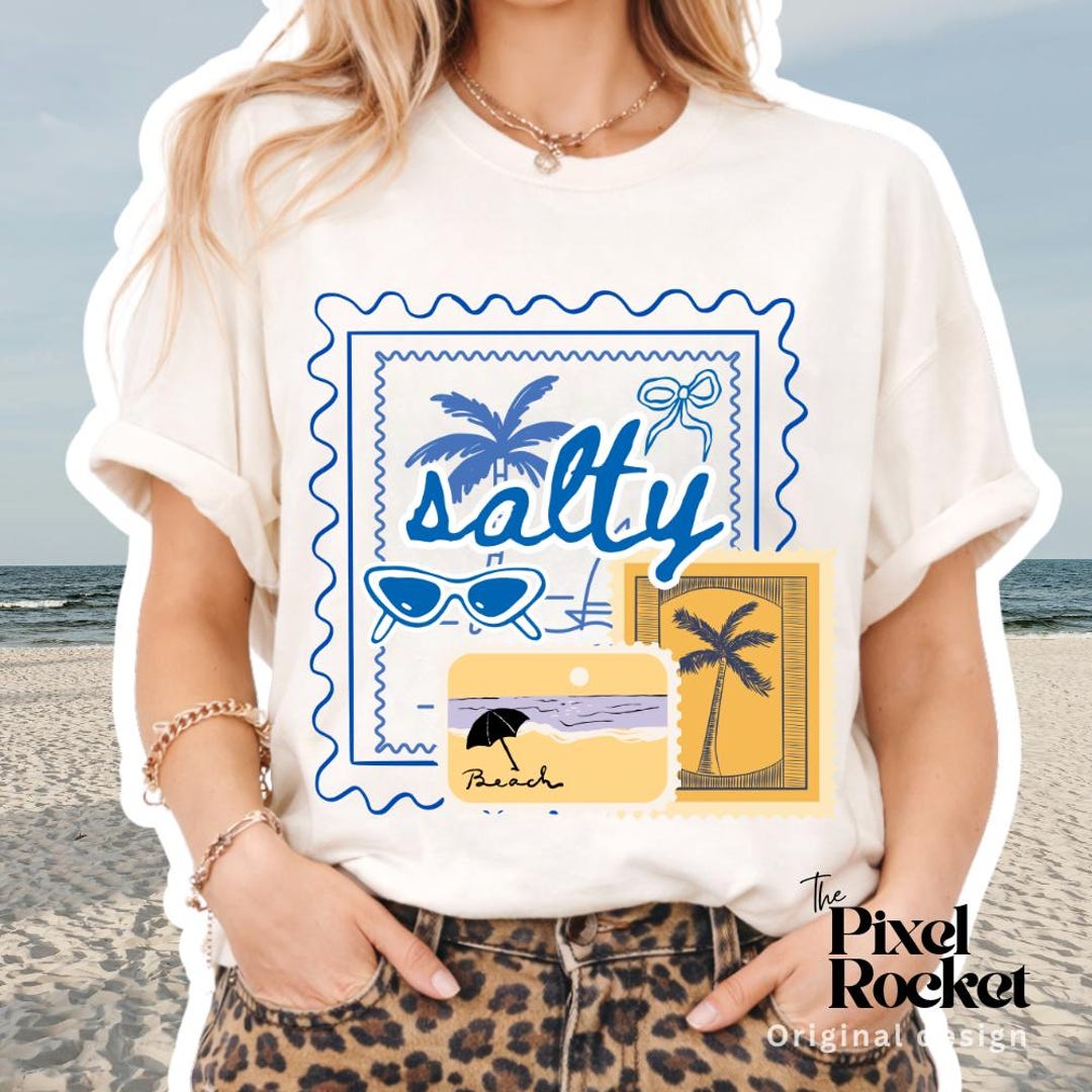 Beach Stamp Png,salty Summer Stamp Png,vacation Stamp Preppy Salty ...