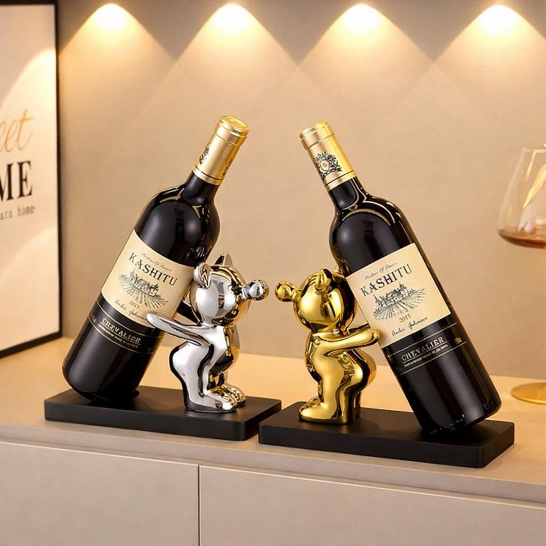 Ceramic Teddy Bear Wine Rack, Luxury Red Wine Holder Home Decor - Etsy