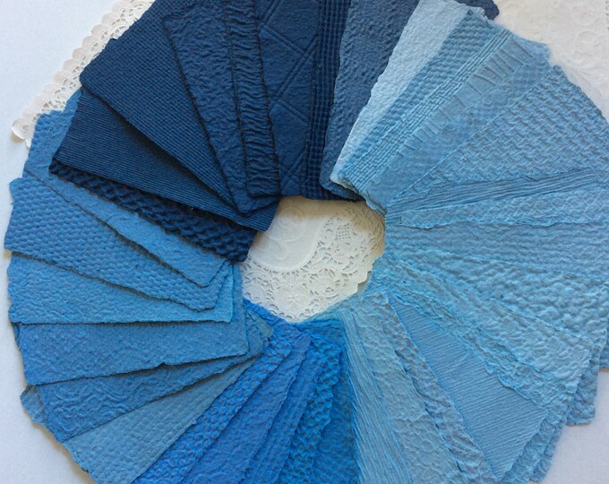 Handmade Paper Shades of Blue Homemade Paper Pick the - Etsy