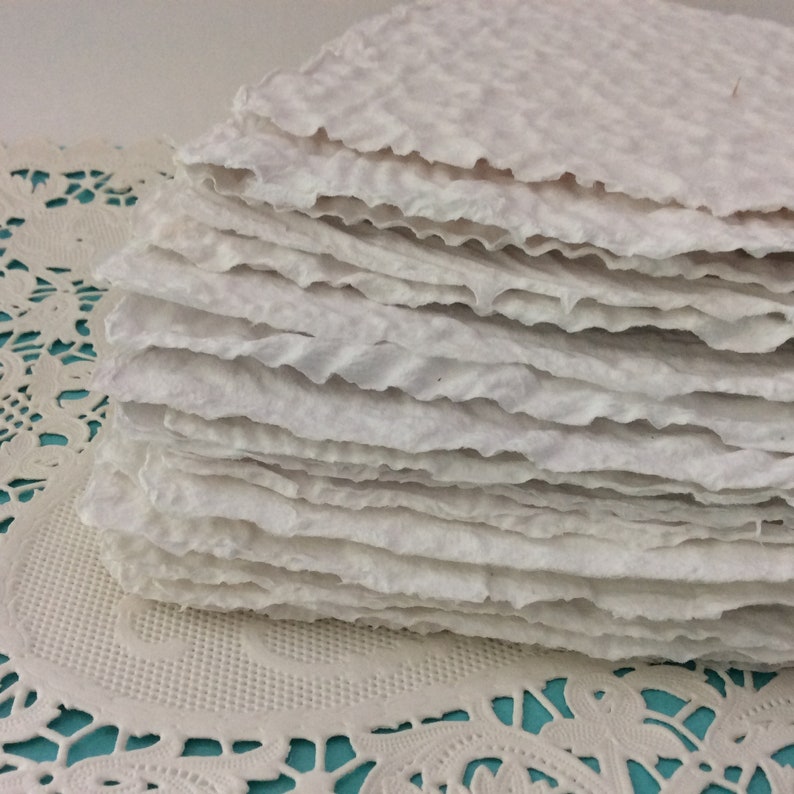 Handmade Paper - White Textured Paper - Scrapbooking Supplies - Card ...