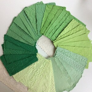 Green Handmade Recycled Paper Pack: Textured Collage Paper - Etsy
