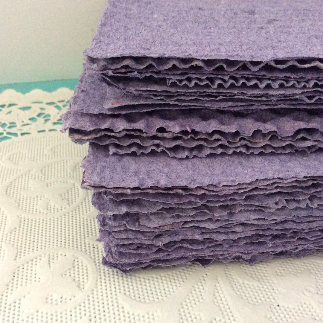 Handmade Paper - Purple - Textured - Artist Supply - Gift Idea ...