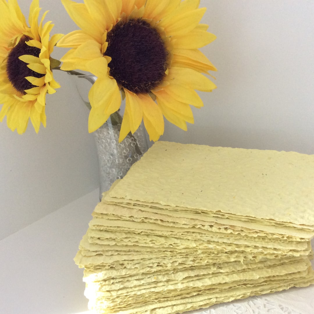 Handmade Paper - Yellow - Pick the Amount - Recycled Junk Mail ...