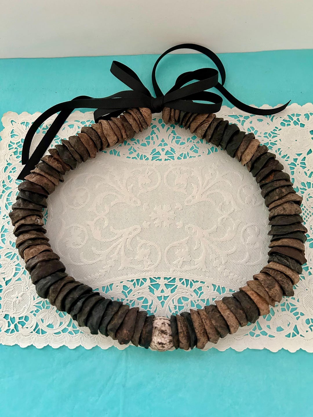 Kukui Nut Lei: Half Shells With Whole Nut Center, Surf Tumbled - Etsy