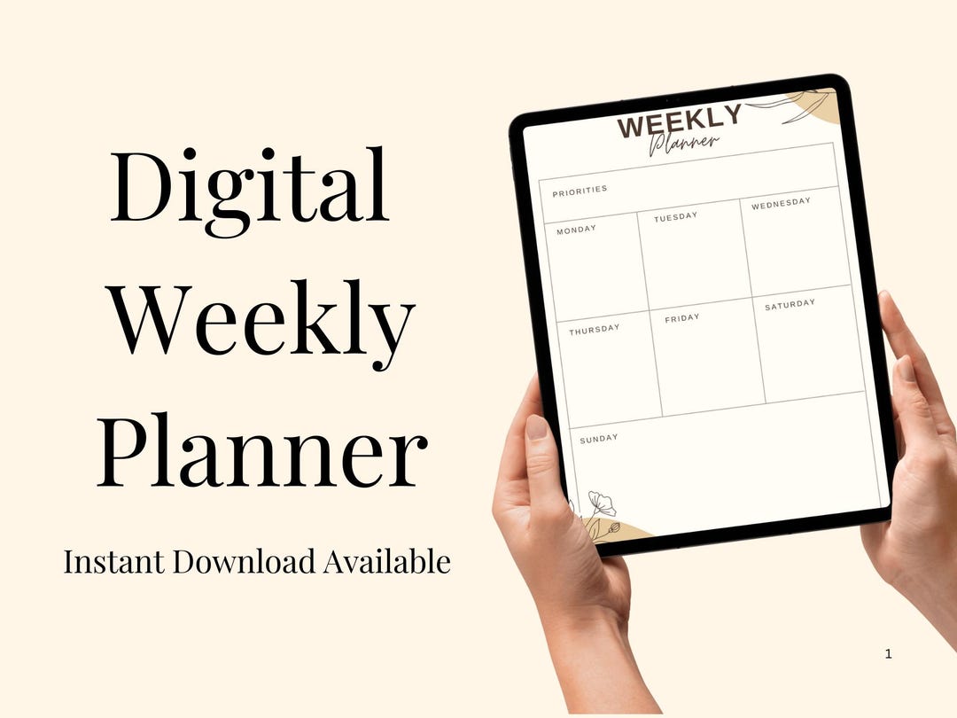 Minimal Weekly Planner Printable | Daily & Priority Sections (instant ...