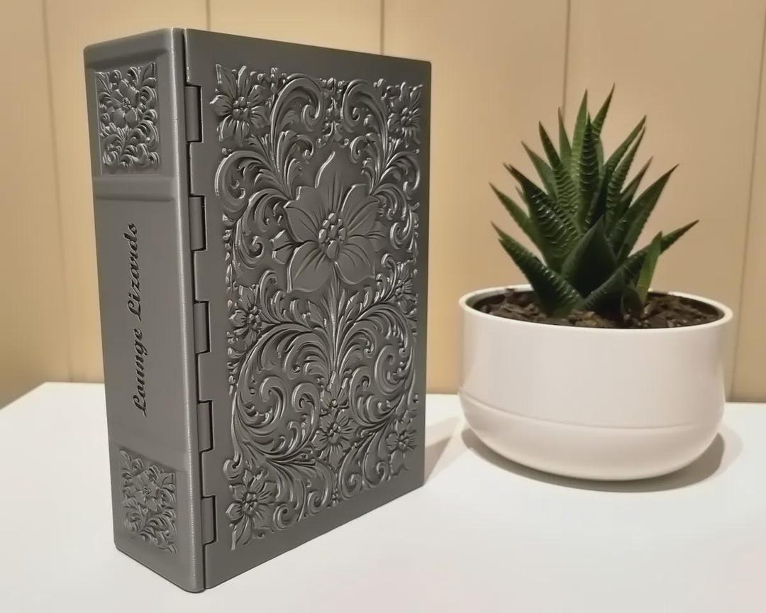 Floral Secret Storage Book STL File for 3D Printing, Hidden Compartment ...