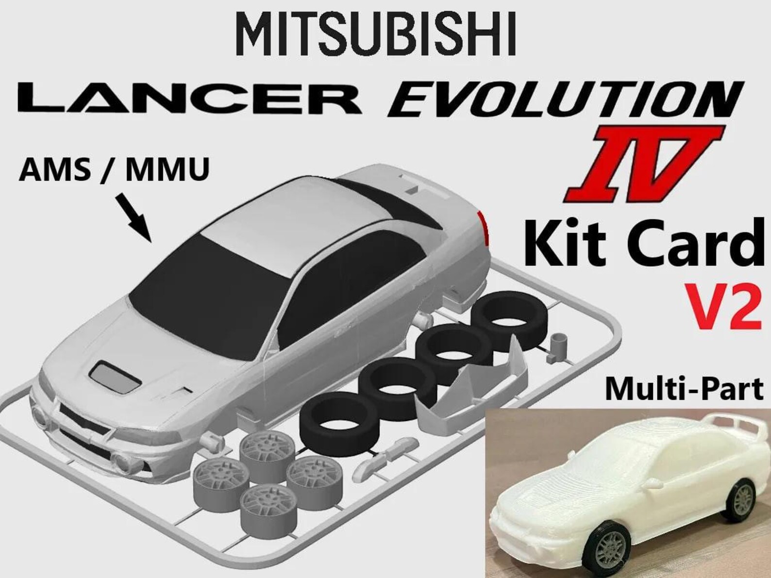 Mitsubishi Lancer Evolution STL File for 3D Printing, JDM Sports Car ...