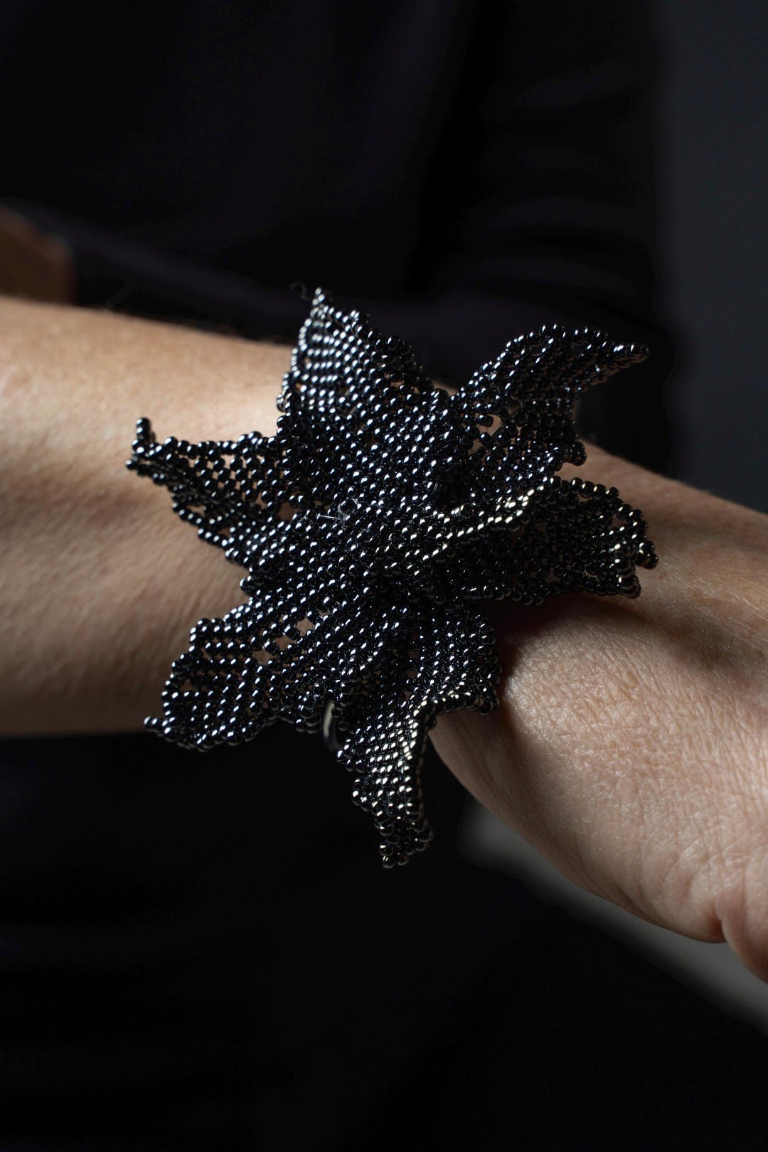 Beaded Orchid Flower Transformer Jewelry – Choker, Bracelet, Mono ...
