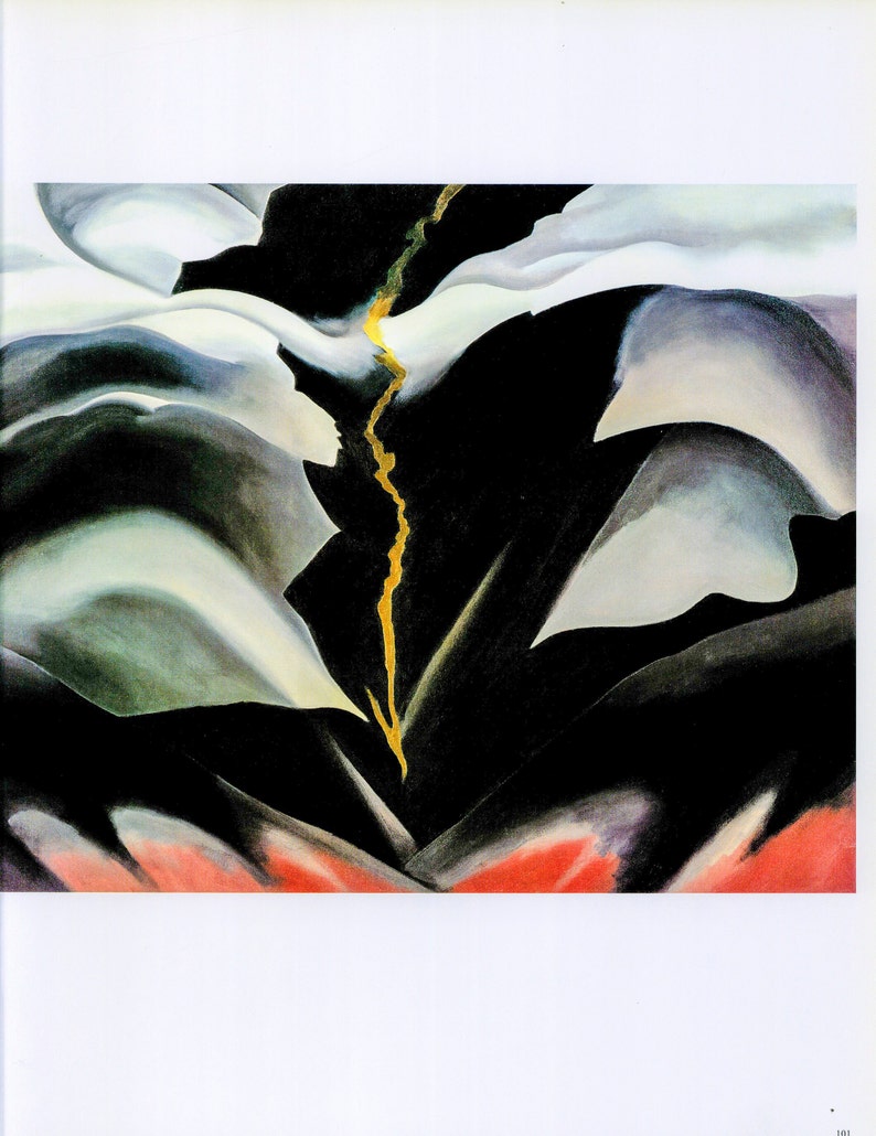 Georgia O'keeffe Print 1944 "black Place Ii" Original Over-size Vintage ...