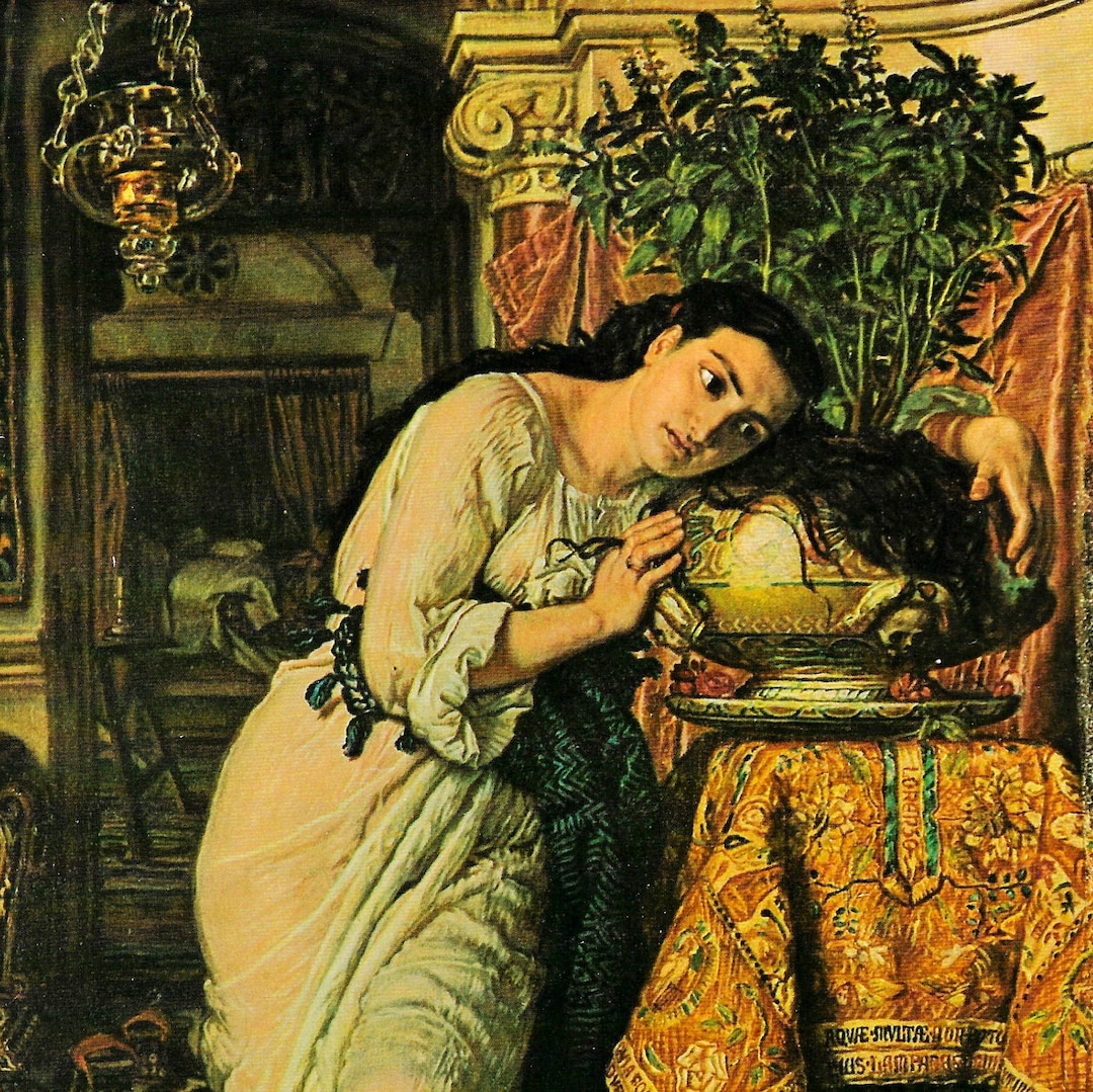 Isabella and the Pot of Basil 1867 '70s Art Book Page William Holman ...