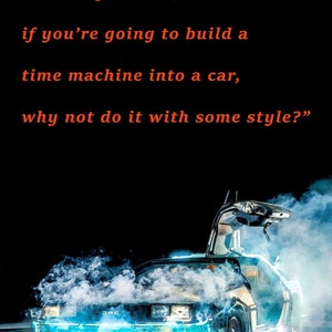 Back to the Future Delorean Time Machine Quote Poster - Etsy