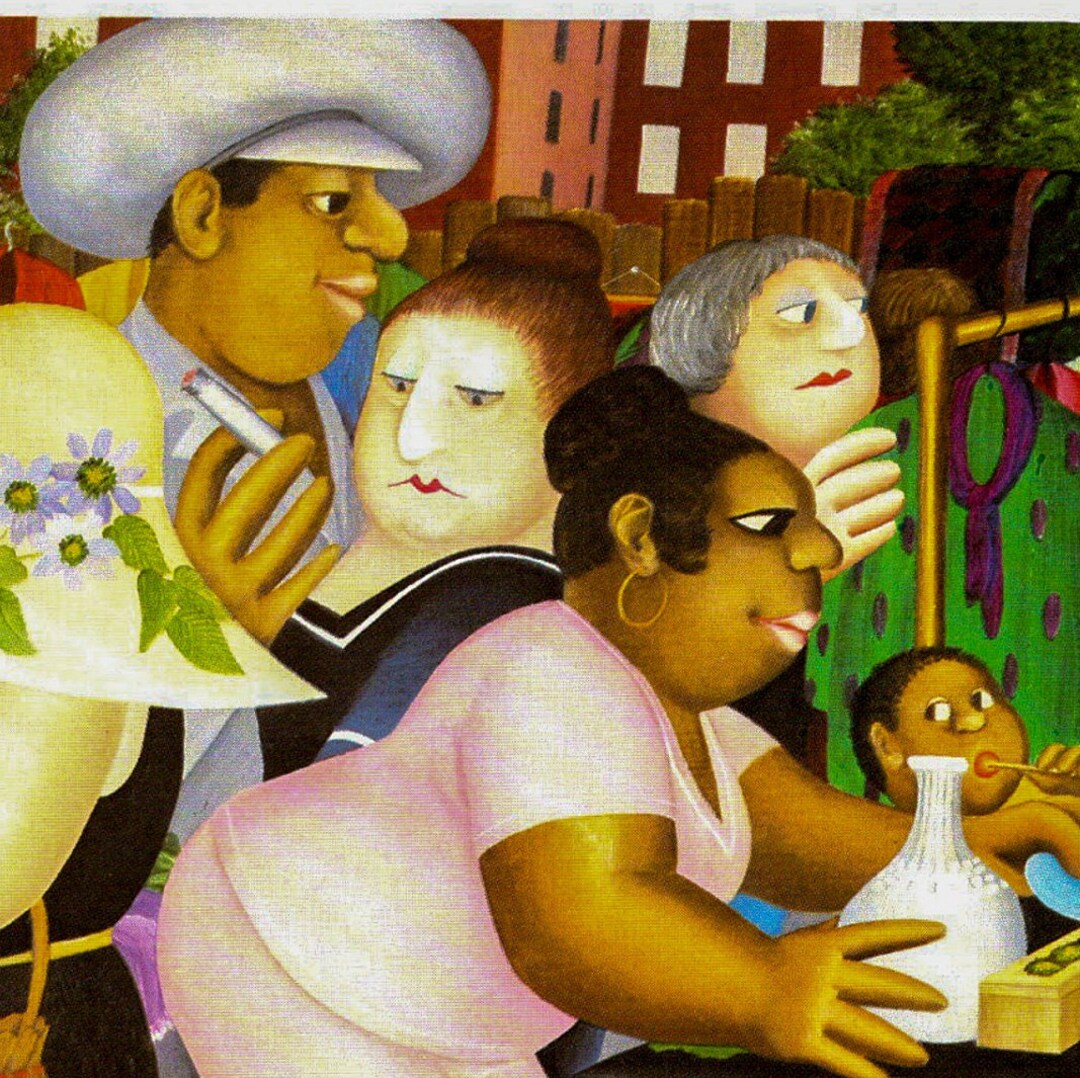 Beryl Cook "street Market" 1985 Vintage Art Book Page Canal Street ...