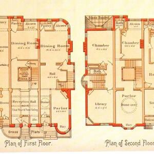 Victorian House Design Architectural Drawings 1886 Vintage - Etsy