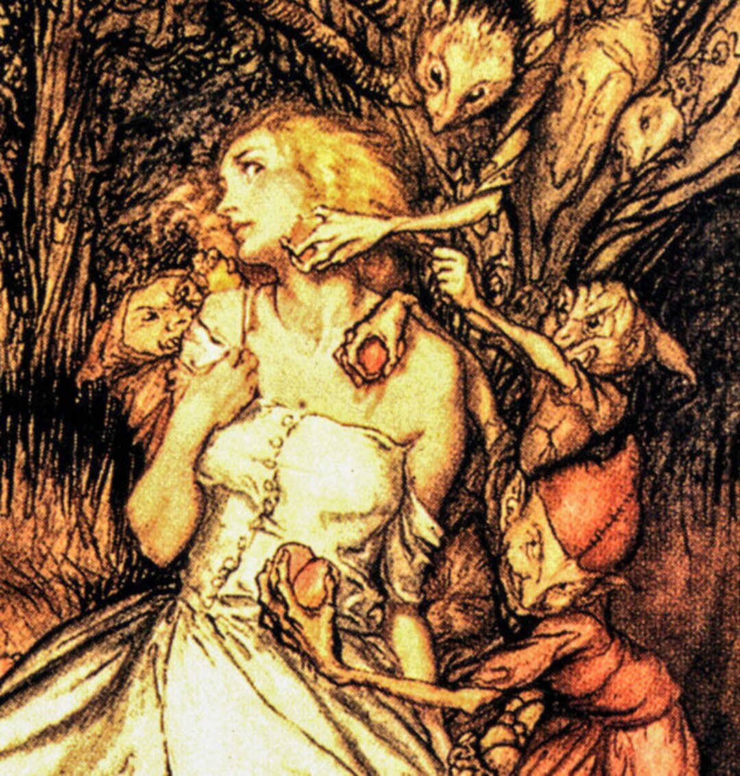 Goblin Market Arthur Rackham 1933 art "White and Golden Lizzie stood ...