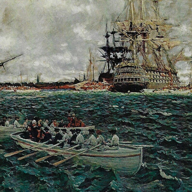 Howard Pyle Print: "evacuation of Charleston", American Revolution Art ...