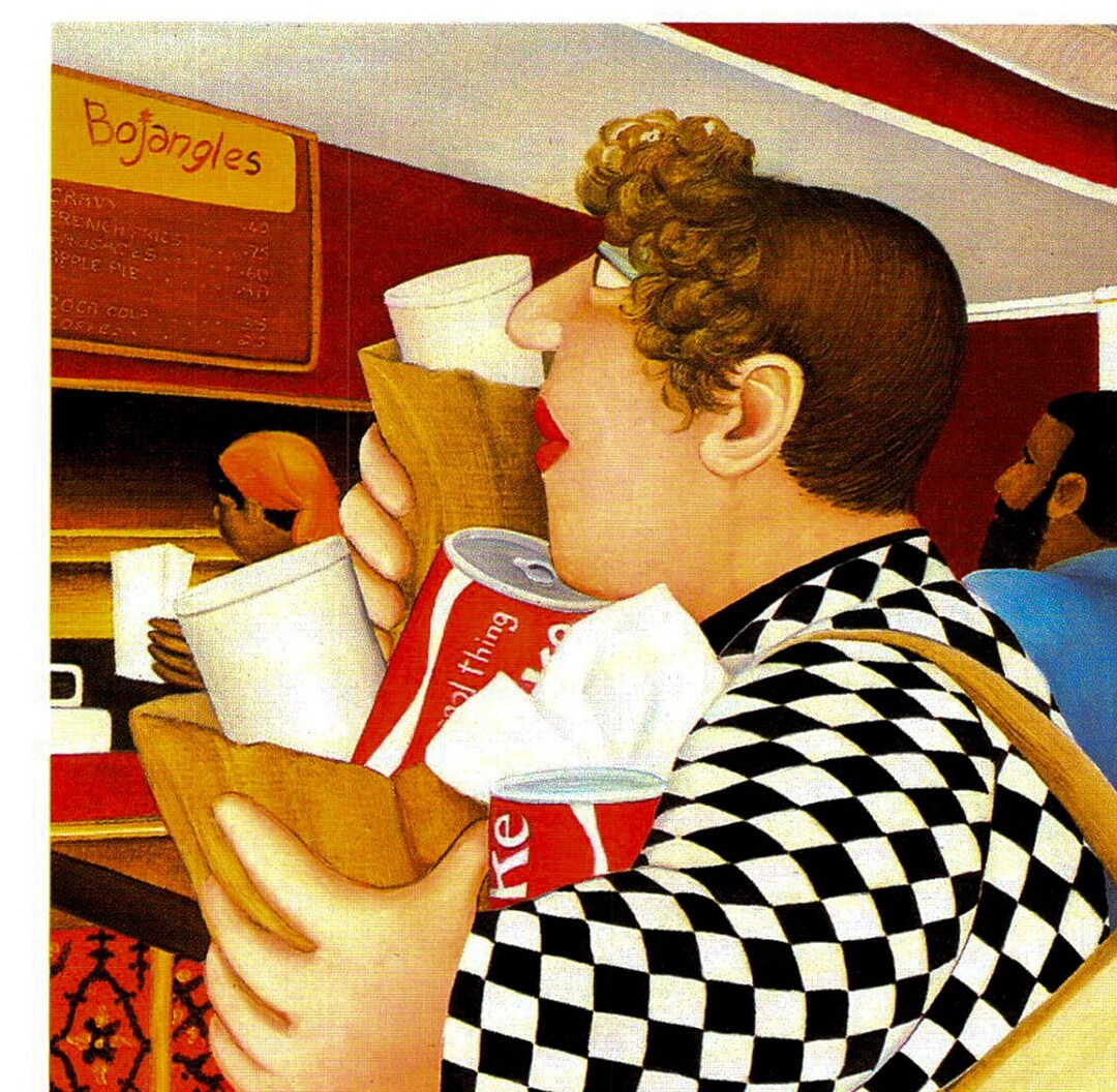 Beryl Cook "to Go" 1985 Vintage Art Book Page Bojangles Breakfast - Etsy