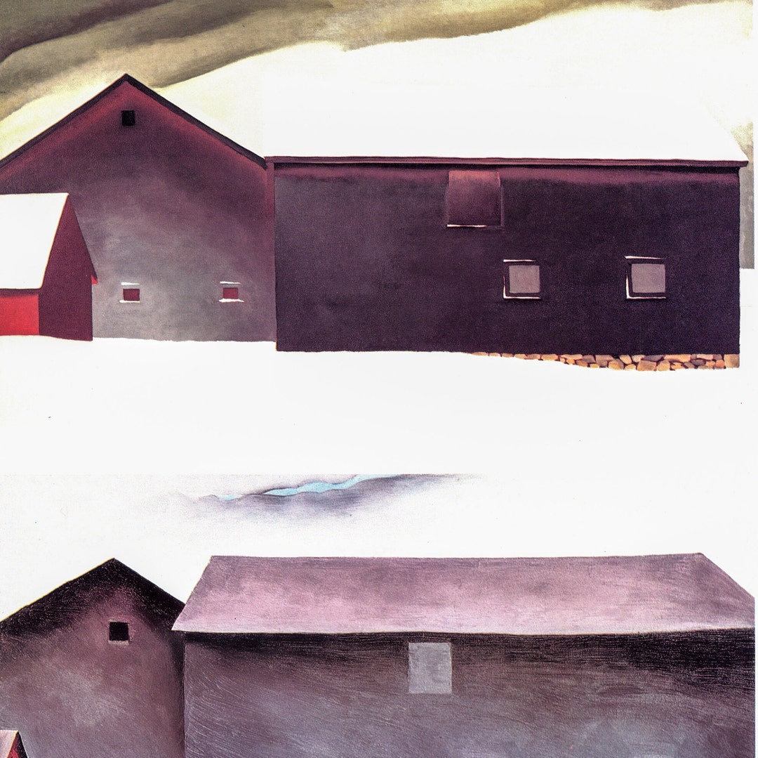 Georgia O'keeffe Print 1934/1926 "barn With Snow / Lake George Barns ...