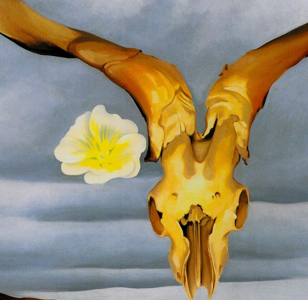 Georgia O'keeffe Print 1935 "ram's Head - White Hollyhock - Little ...