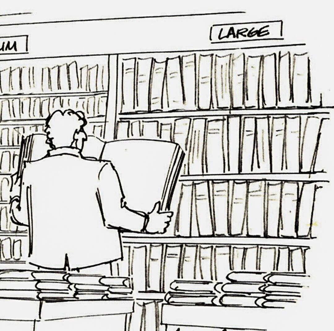 Bookstore Scenes Mort Gerberg small / Medium / Large Vintage Reader ...