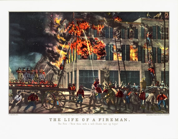 Vintage Book Art the Life of a Fireman the Fire - Etsy