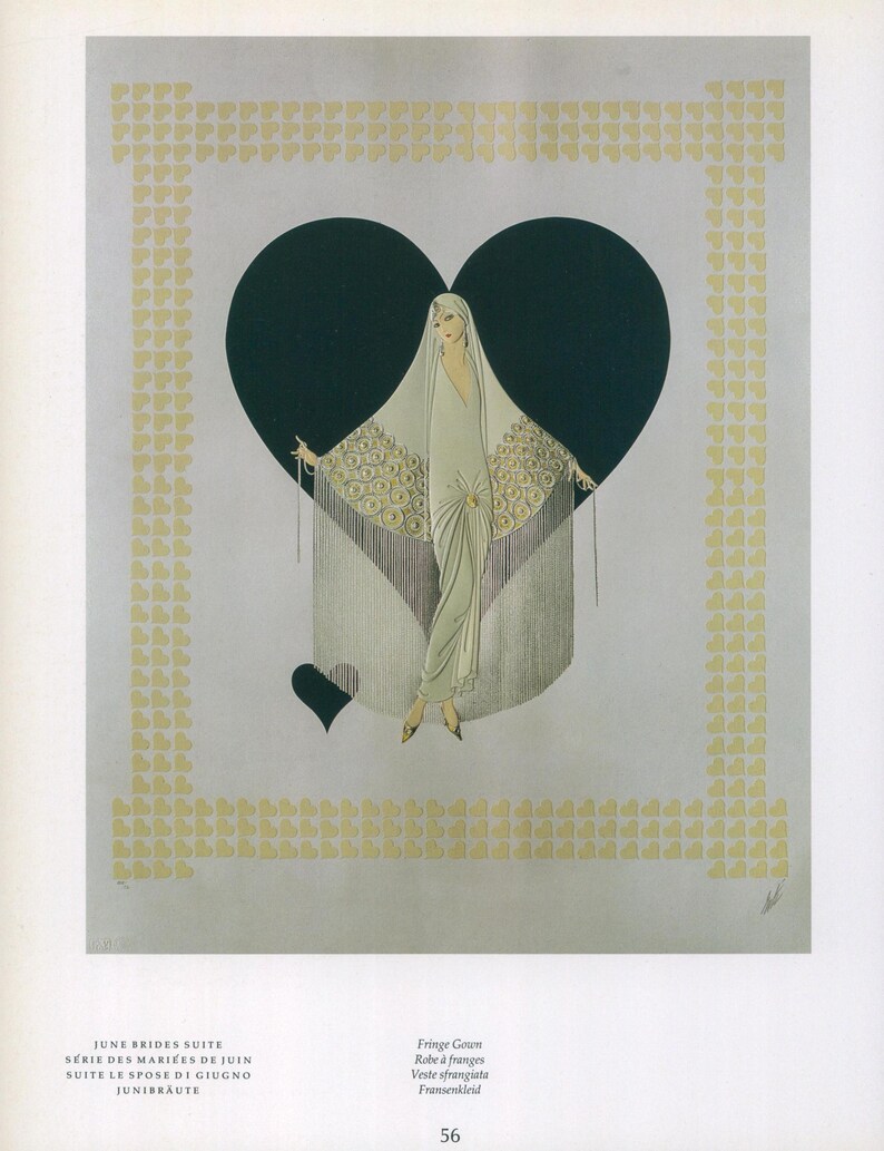Erte Art Deco Print: Vintage "fringe Gown" Book Page - Etsy